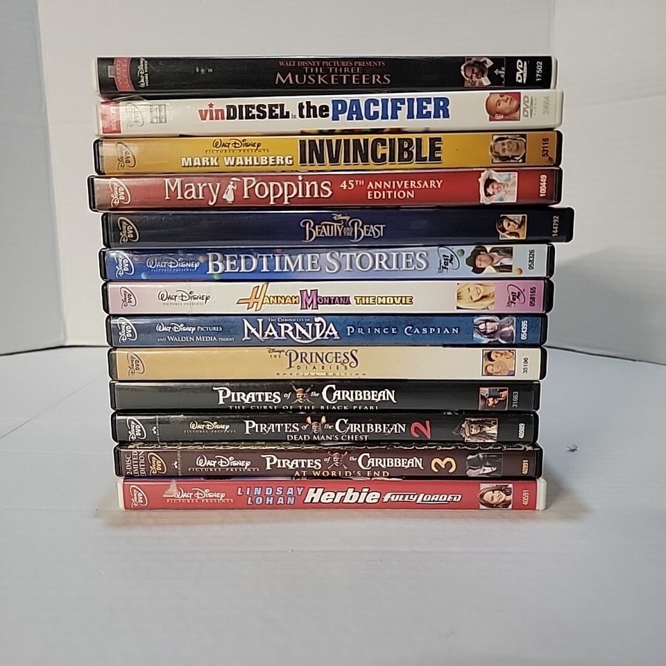 Walt Disney Live Action Movies Lot Of 13 DVDs Pirates Beauty Musketeers ...