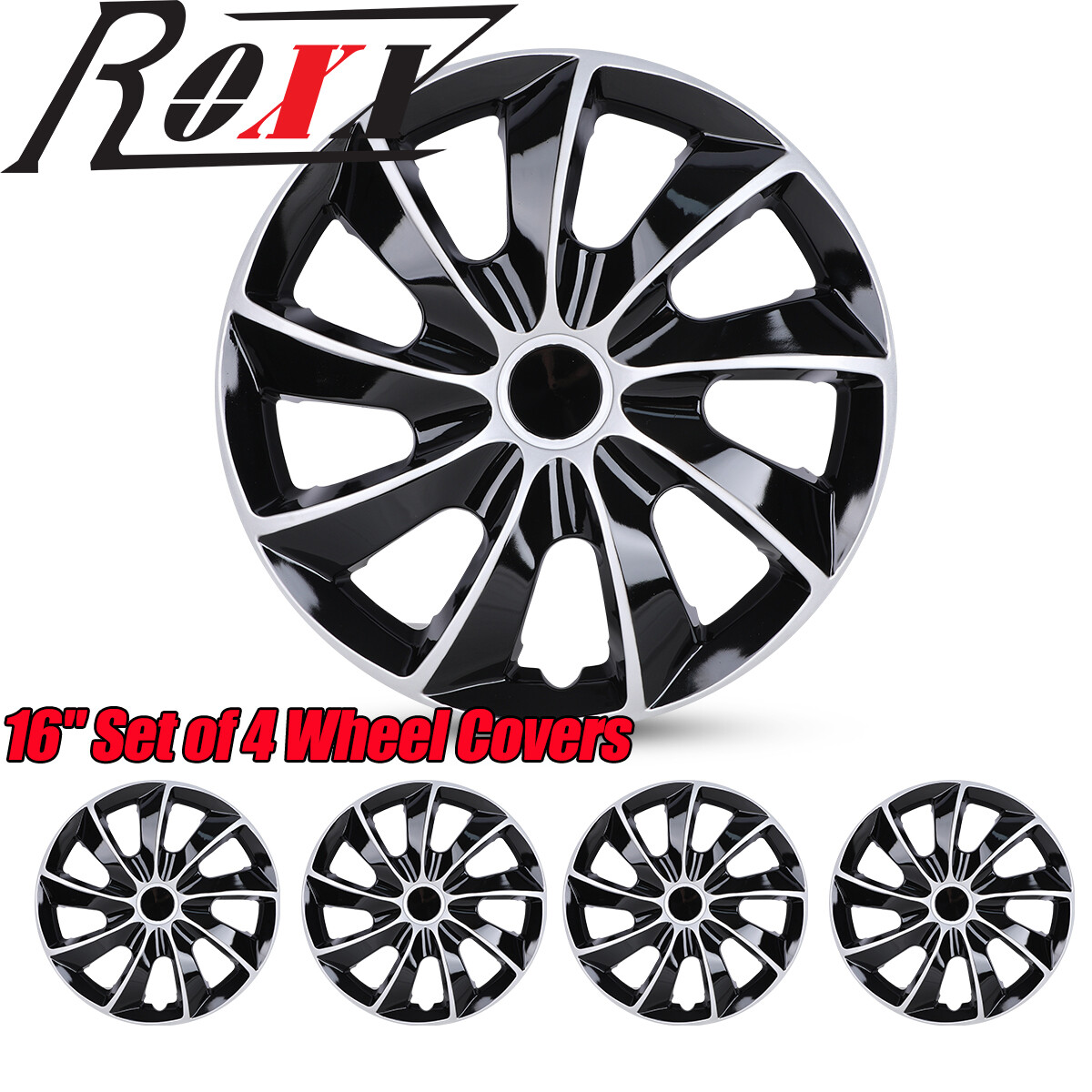 16" Set of 4 Wheel Covers Snap On Hubcaps Full Hub Caps fit R16 Tire ...
