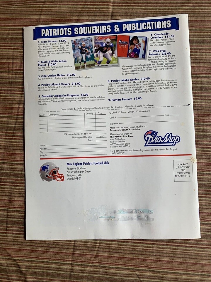 1995 NEW ENGLAND PATRIOTS SIDELINE REPORT MAGAZINE TY LAW ROOKIE ...