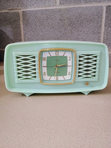 Vintage Seikosha Japanese Alarm Clock In Mint Green Humoreque Flower ...