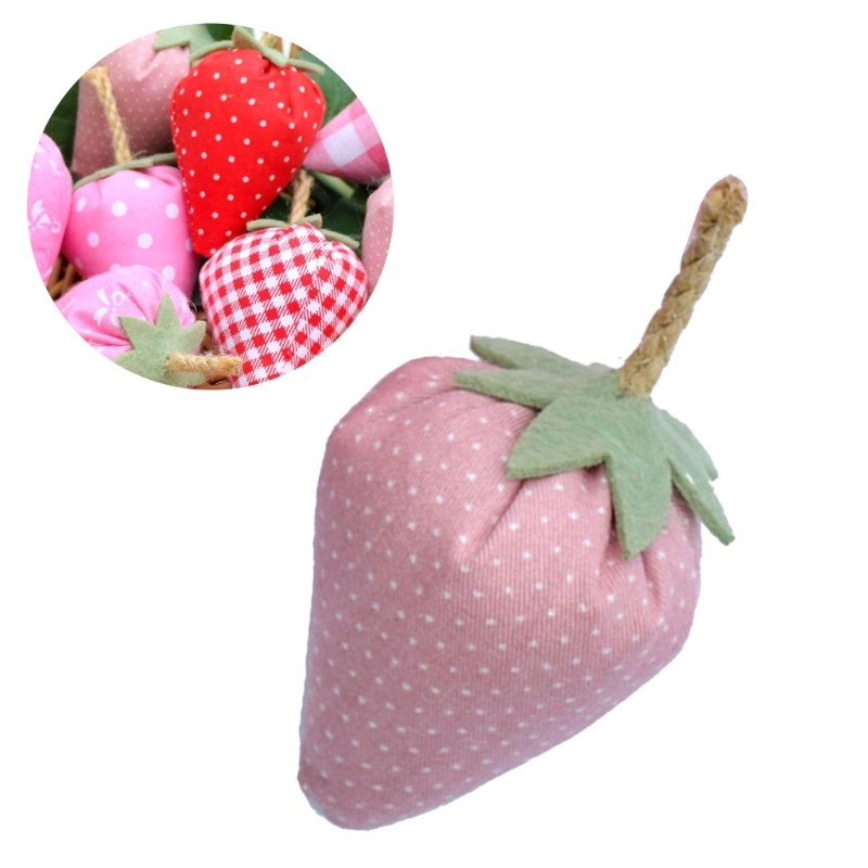 6Pcs Fabric Strawberry Vintage Handmade Artificial Strawberries Bowl ...