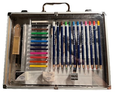 Artist Briefcase With Pencils, Graphite, Model, Blending Stump, And ...