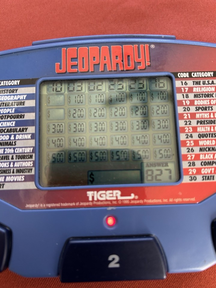 VINTAGE TIGER 1995 JEOPARDY HANDHELD GAME - TESTED - No Book - No ...
