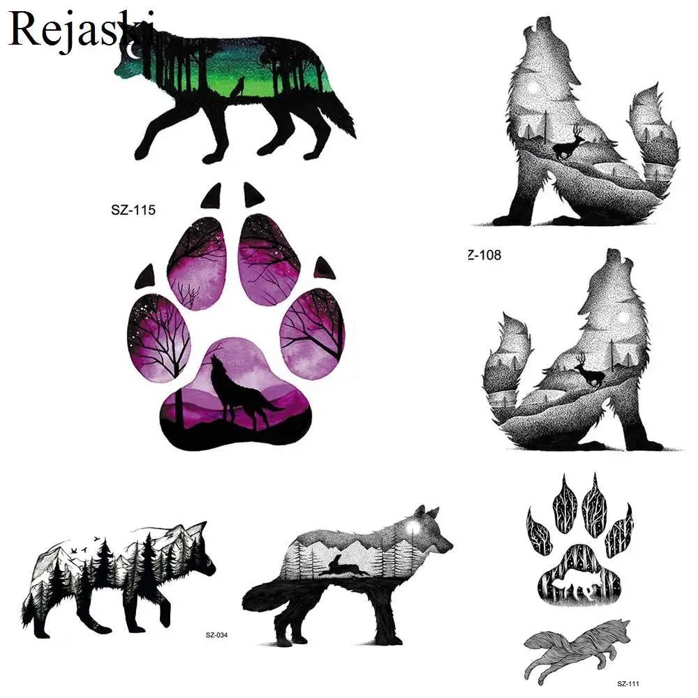Wolf Paw Print Outline Tattoo
