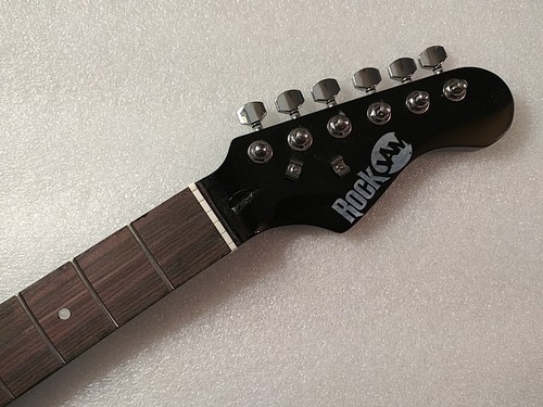 ROCK JAM ELECTRIC GUITAR STRAT BLACK NECK LOADED WITH TUNING PEGS RJ4 ...