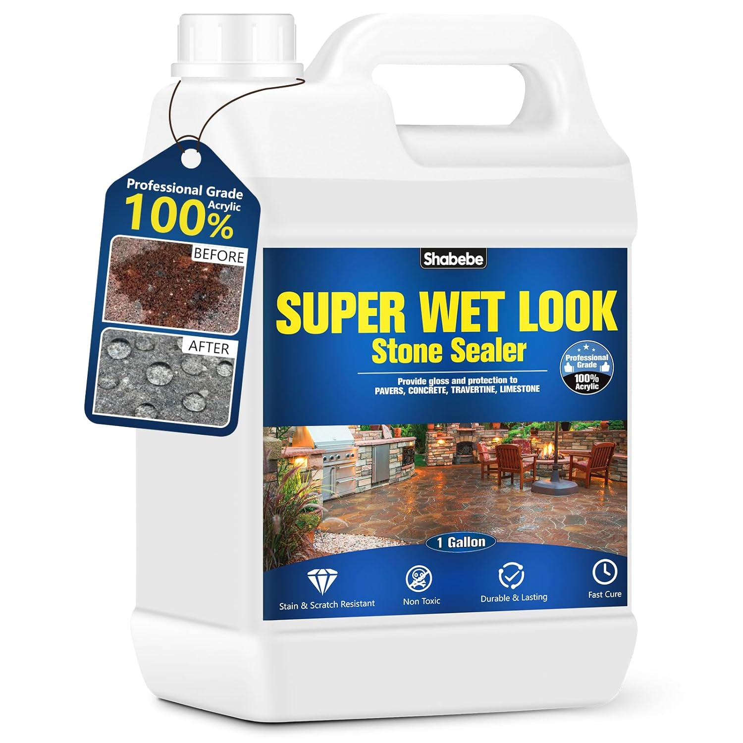 Super Wet Look Stone Sealer-1 Gallon, Durable & Long-Lasting Protection ...