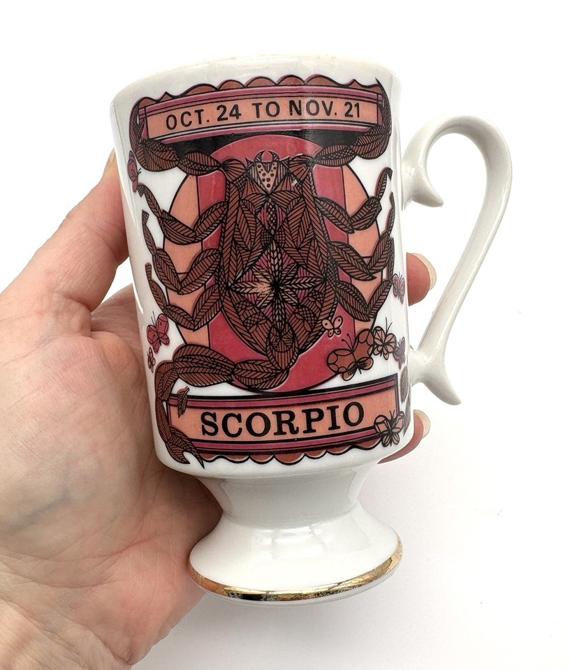 Scorpio Zodiac Astrology Coffee Cup Pedestal Mug Royal Crown Arnart ...