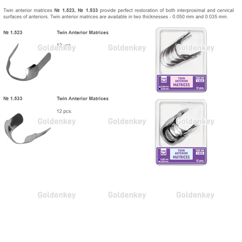 Dental Proximal Anterior Strips Twin Matrices Matrix Strip TOP BM 1.523 ...