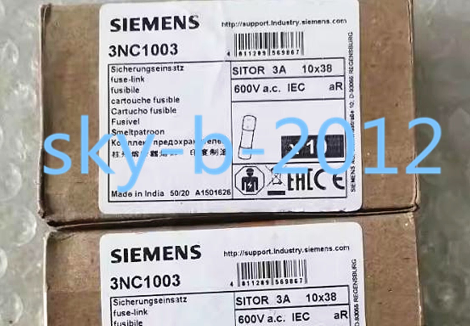 1 PCS NEW Siemens fast fuse Cylindrical fuse 3NC1003 3A aR 10*38mm 600V ...