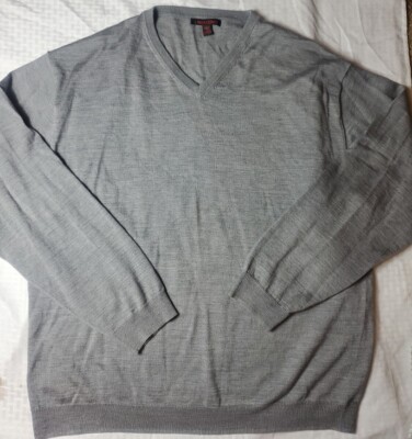 Linea Uomo Men Size 4XLT Tall gray Wool Blend Long Sleeve Sweater | eBay