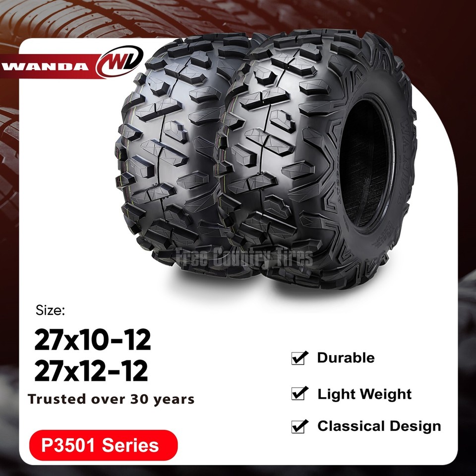 4 UTV ATV Tires 27x10-12 Front 27x12-12 Rear 6PR Bighorn Style 27x10x12 ...