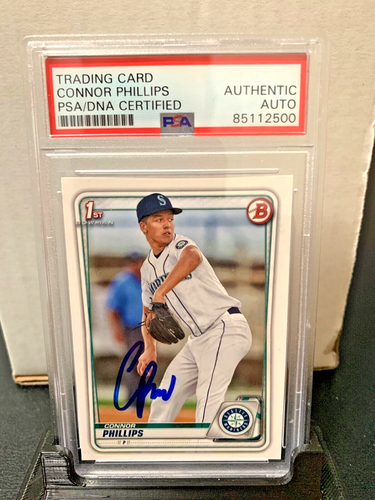 Connor Phillips autograph signed 2020 Bowman baseball card PSA SLAB ...