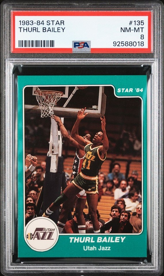 Thurl Bailey 1983-84 Star #135 Utah Jazz PSA 8 NM-MT pop 5, none higher ...