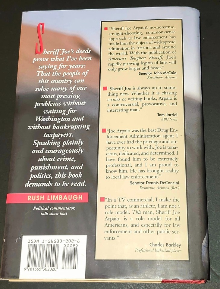 1996 Arizona Sheriff Joe Arpaio Book Signed Autograph America's ...