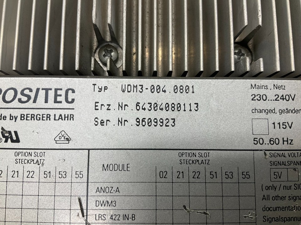 Sig Positec Berger Lahr WDM3-004.0801 Servo Drive WDM3-004 WDM3004 (TBI ...