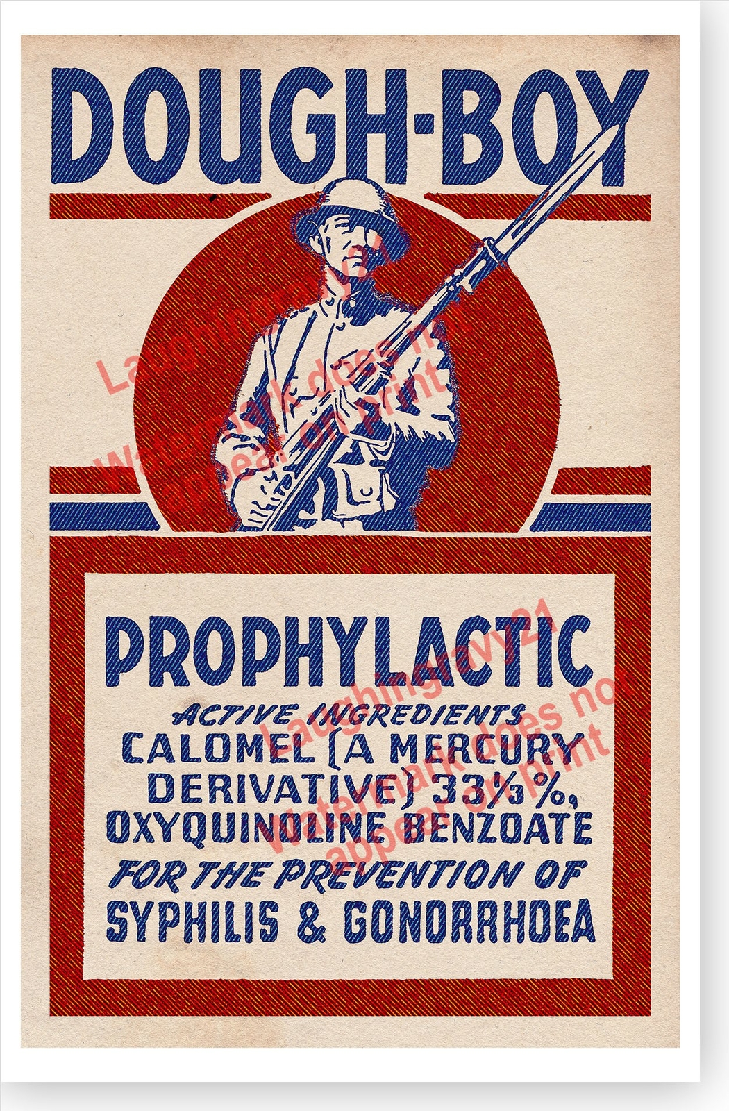 WWII Dough Boy Prophylactic VD Prevention Retro 1940's Advertising ...