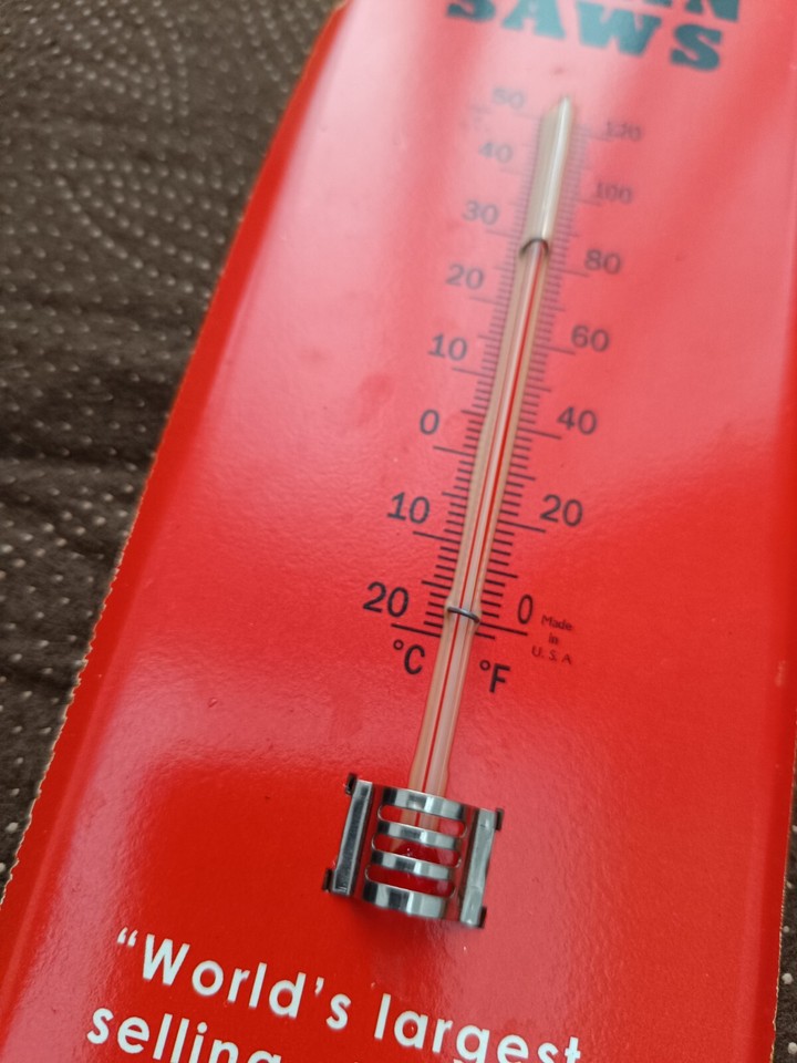 Vintage STIHL Thermometer Tin merchandise Chain Saw Machine advertising ...