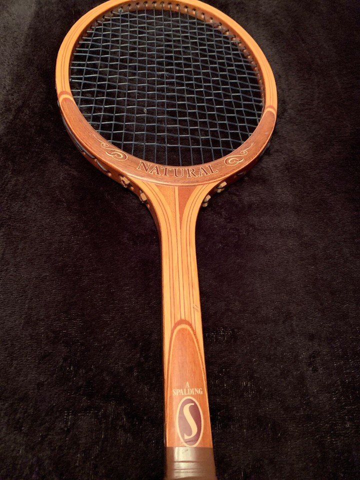 SPALDING NATURAL Wood Tennis Racquet With Head Guard - Made In BELGIUIM ...