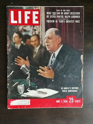 Life Magazine June 2, 1958 - U.S. Recession - France President Charles ...