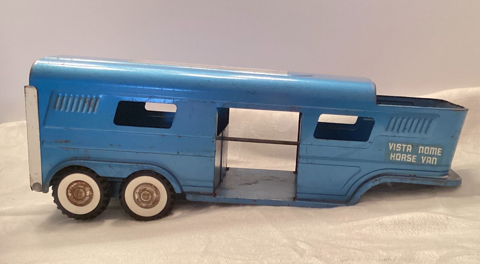 Vintage 1960's Blue Structo Pressed Steel Vista Dome Horse Van Truck ...