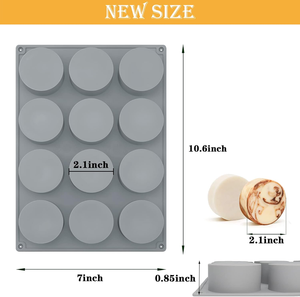 Moukiween round Soap Silicone Molds, 2.1 Inch Small round Mold for ...