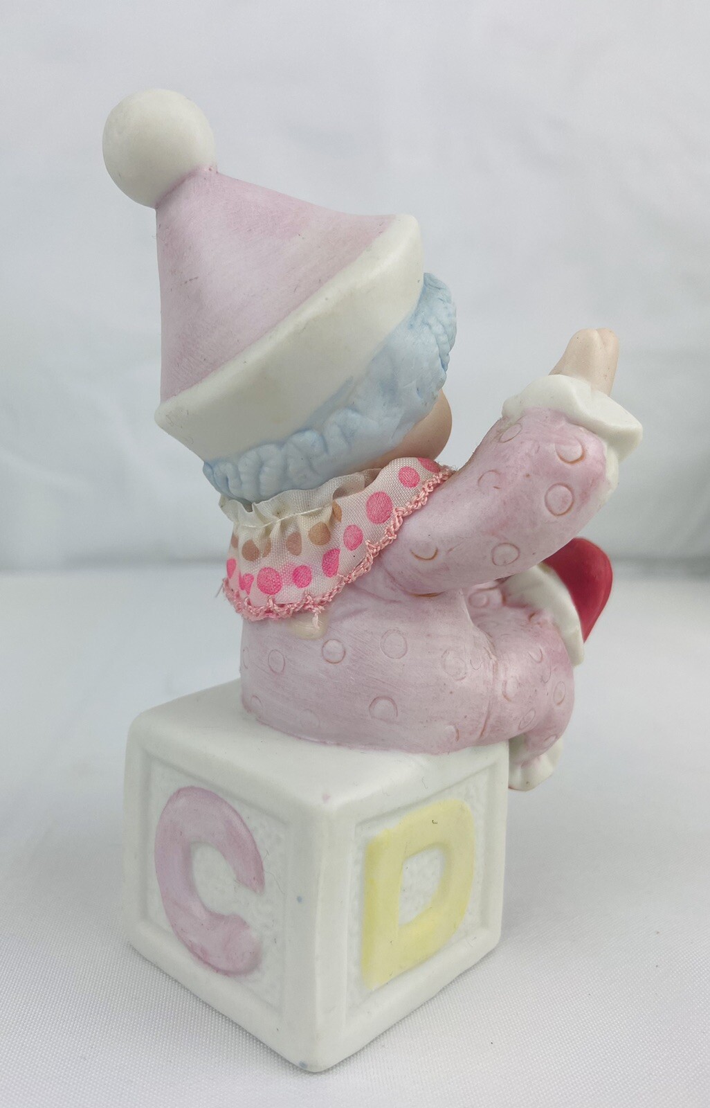 Vintage Porcelain Hand Painted Figurine Child Clown Building Block ...