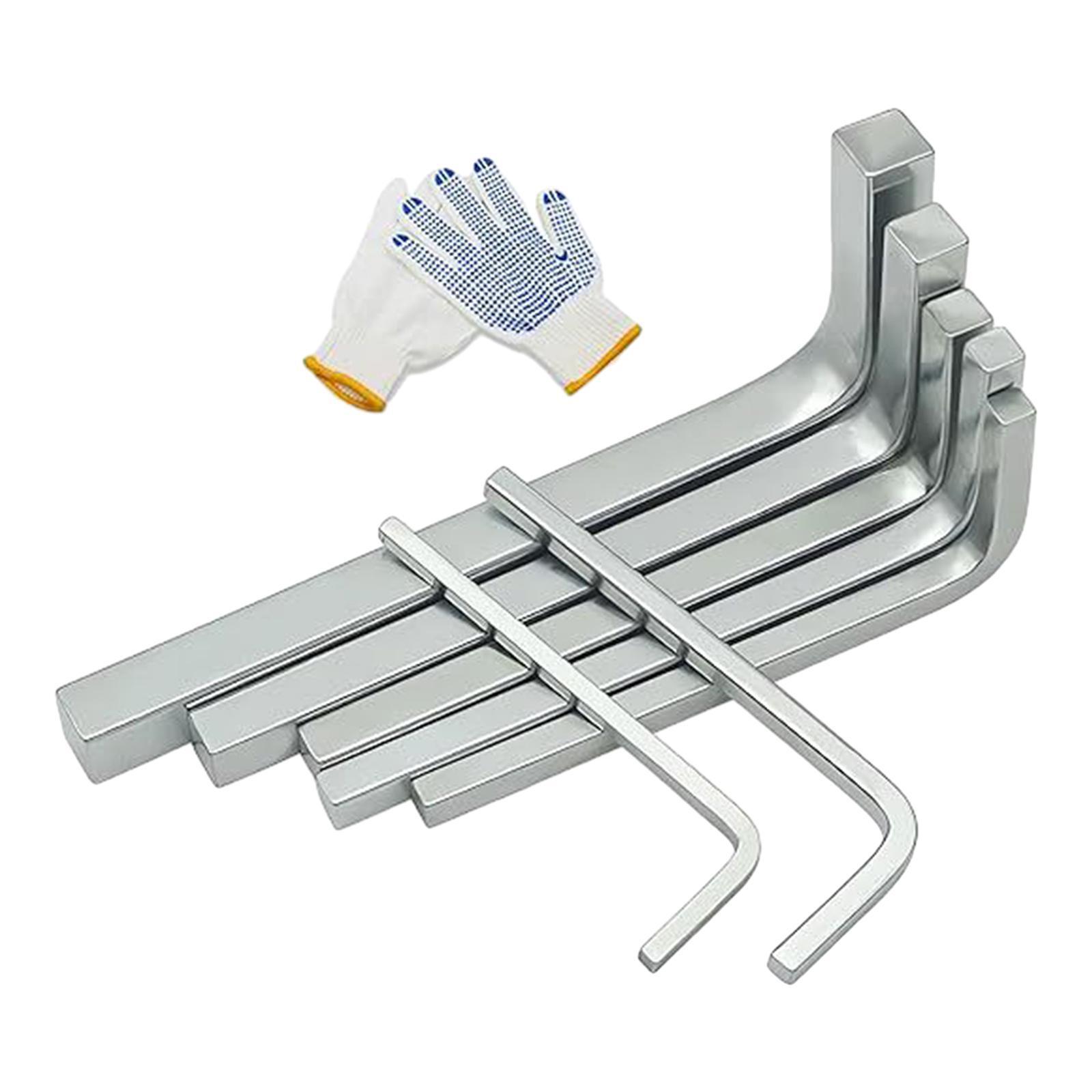 7x L Shape Square Head Wrench Set Hand Tool Steel 4 Point Wrench ...