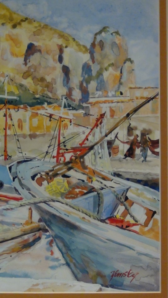 JESSICA ZEMSKY (BORN 1923,MONTANA) FRAMED ORIGINAL MIX MEDIA PAINTING ...