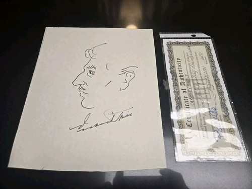 VINCENT PRICE ORIGINAL DRAWING SELF PORTRAIT Hand Signed Autographed ...