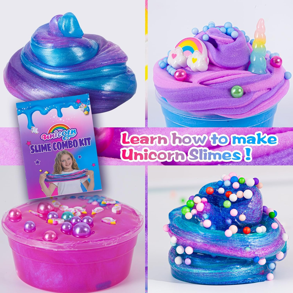 Zonfrto Mini Unicorn Slime Kit for Girls, Glimmer Crunchy Slime, Butter ...