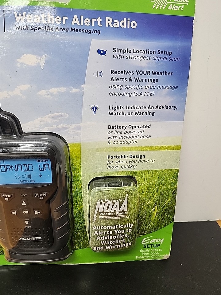 AcuRite Weather Alert Radio Specific Area Messaging NOAA 08550W1 Brand ...