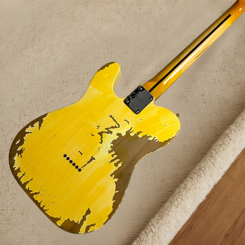 Relic Electric Guitar Yellow Color Alder Body Maple Fretboard 21 Frets ...