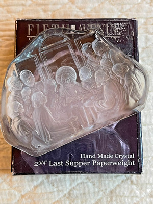 Vintage Fifth Avenue Handmade Crystal 2 3/4" Last Supper Paperweight ...