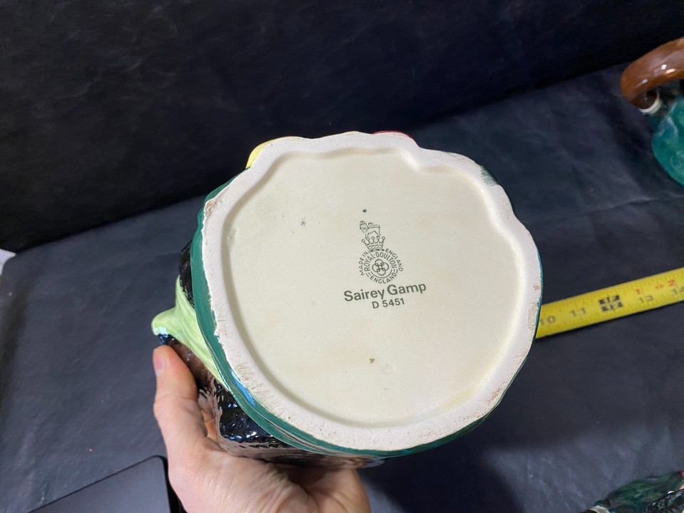 Sairey Gamp Old Woman Toby Mug Pitcher Royal Doulton tankard lot of 3 ...