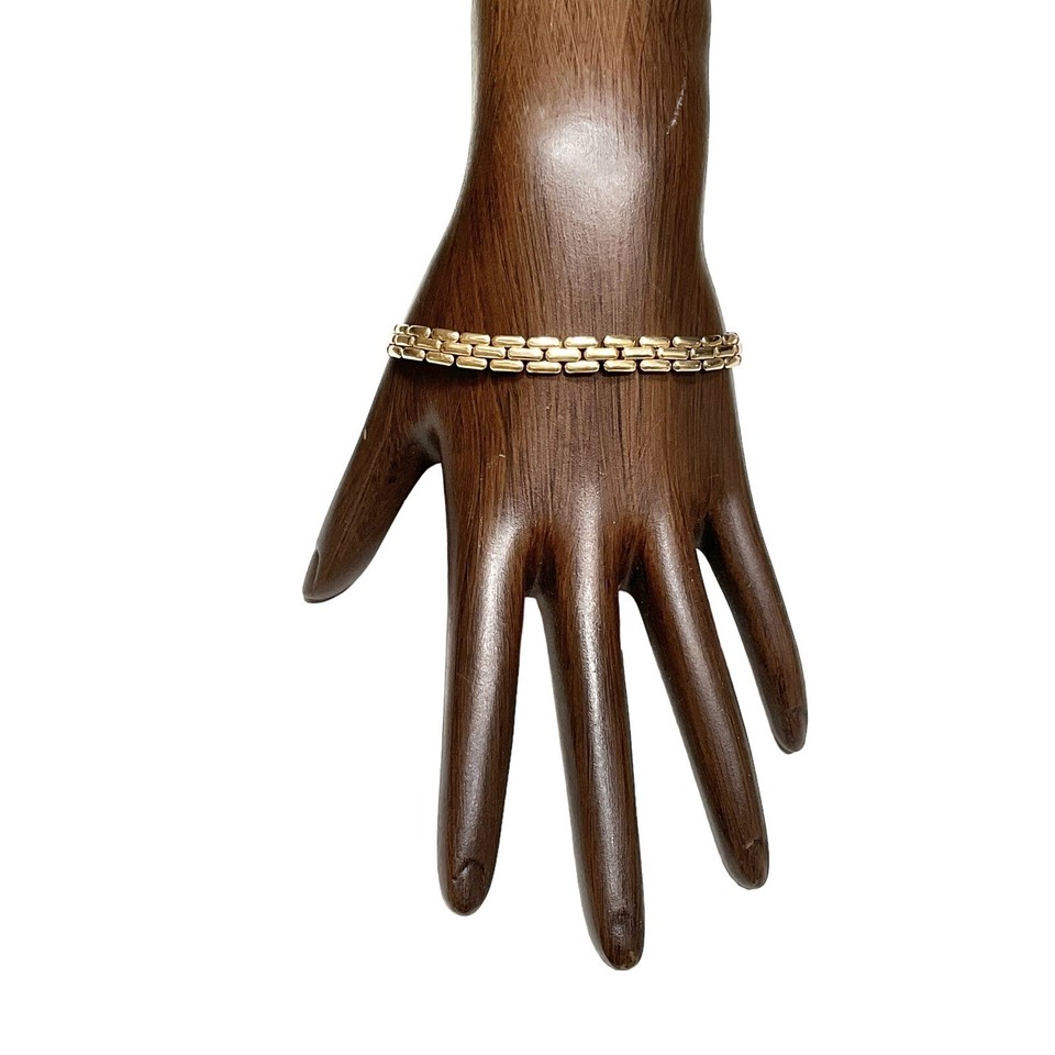 Sixtar 14K Yellow Gold Bar Bracelet Mexico MS66 Signed Unisex 8g | eBay