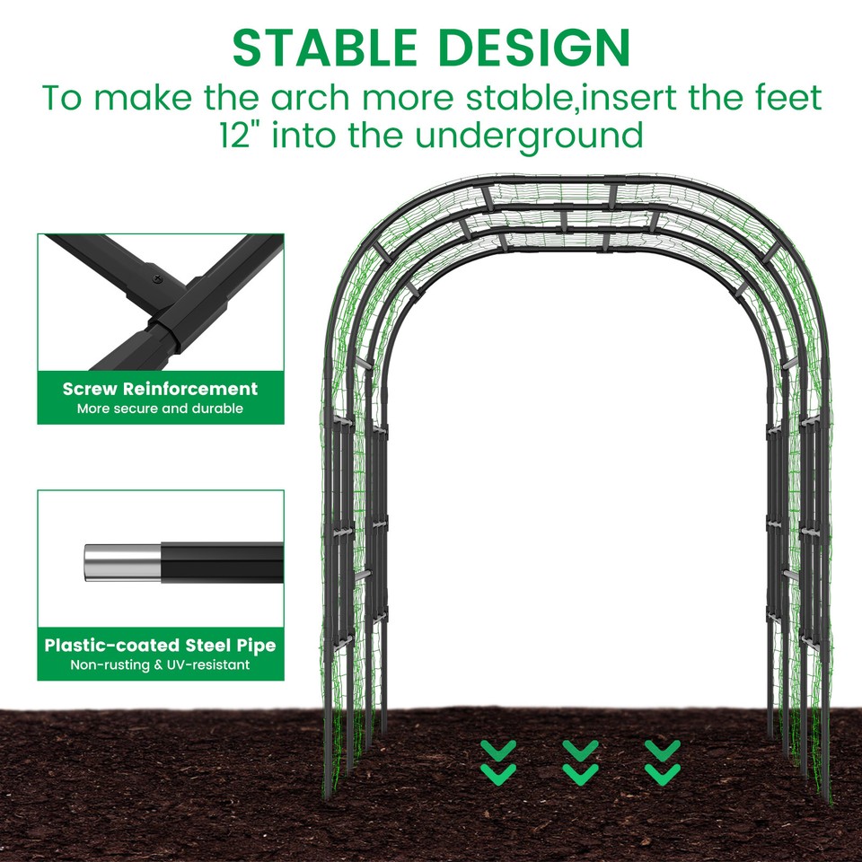 SLSY Garden Arch Trellis, 87" Hx118" Lx79" W Garden Arch Arbor Trellis ...