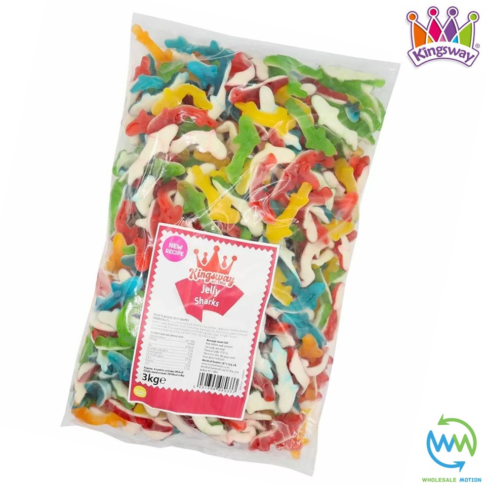 JELLY SHARKS Sweets GUMMY Candy Foam FRUIT SHARK GUMMIES Kingsway PICK ...