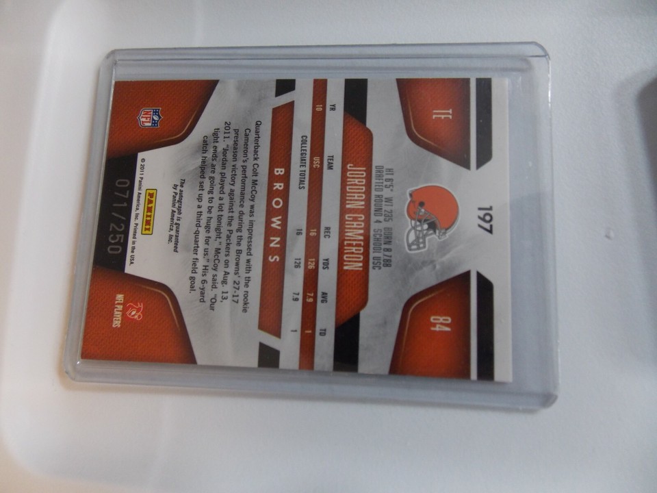 2011 Certified Jordan Cameron New Generation Auto Autograph #071/250 | eBay