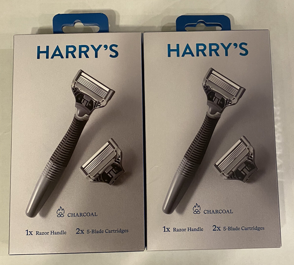 New HARRY'S New Edition CHARCOAL Men's Razor & 2 Cartridges. Lot Of 2 ...