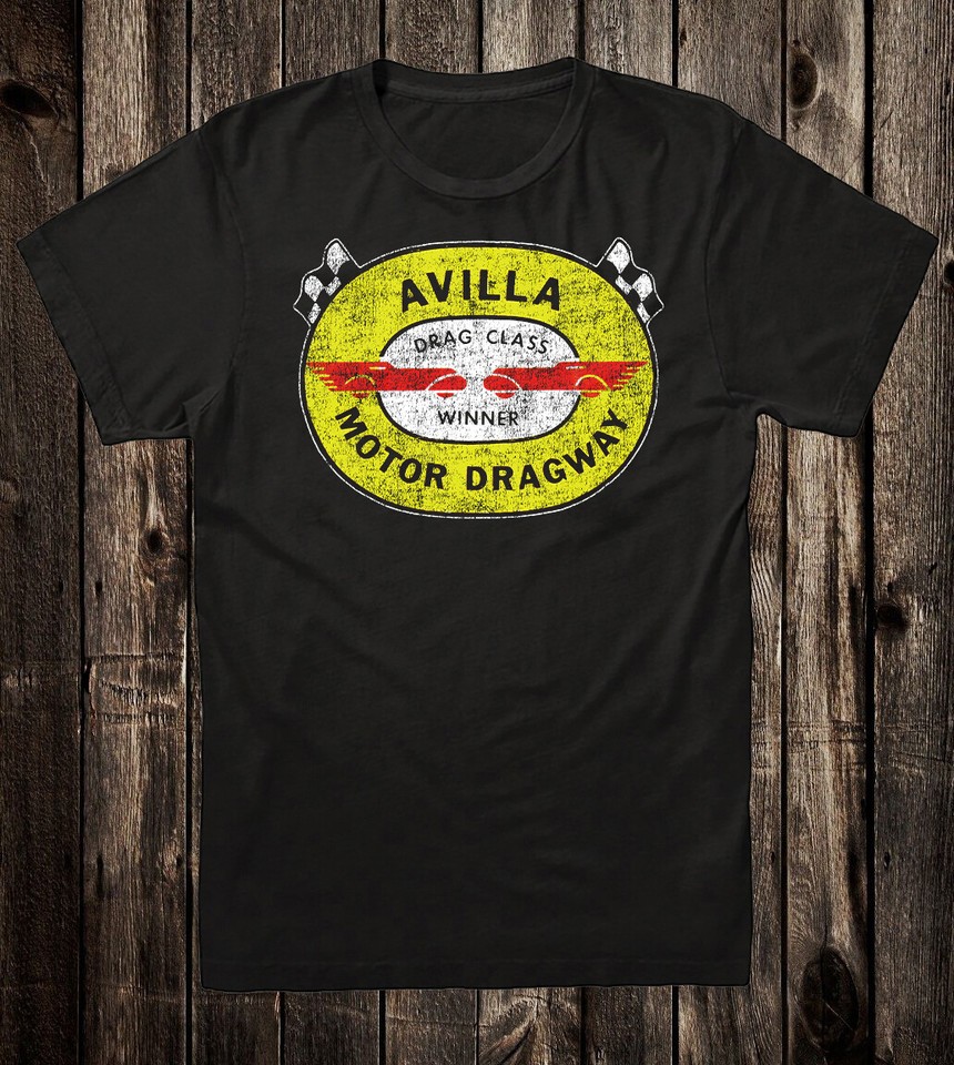 Retro Hot Rod Tee T Shirt Drag Race Racing Avilla Motor Speedway Class ...
