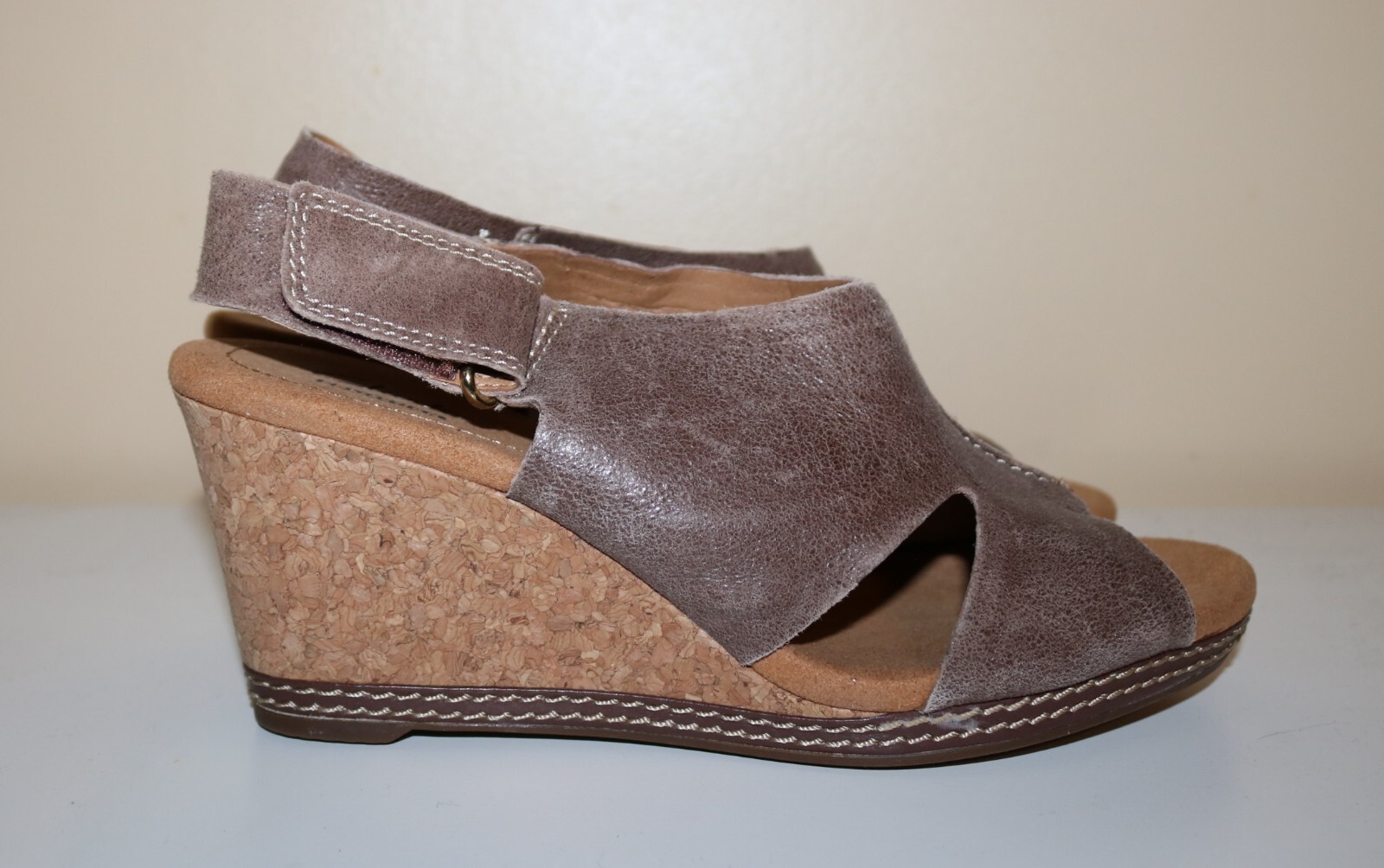 Clarks Nubuck Wedge Sandals with Backstrap - Helio Float Womens Size 7 ...