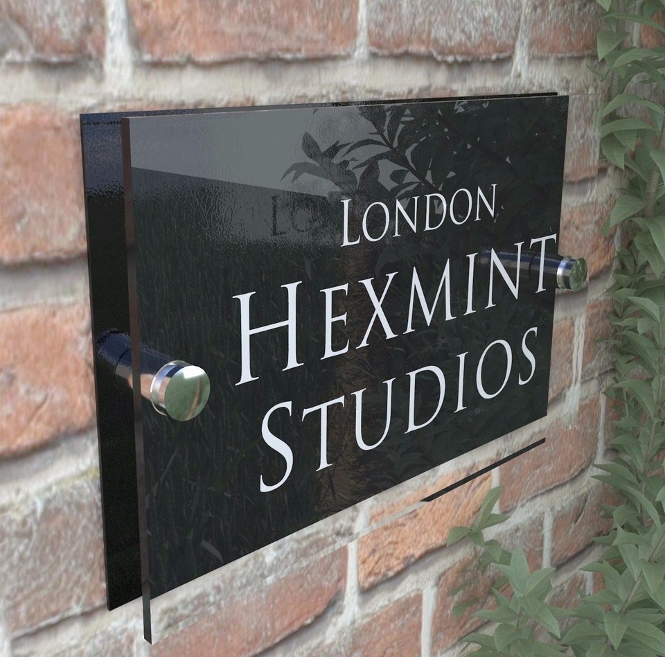 Contemporary HOUSE SIGN / PLAQUE / DOOR / NUMBER / GLASS EFFECT ACRYLIC ...