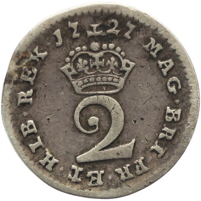 Rare T over T 1727 2 Pence Maundy Coinage George I UK Coin (MO2202-) | eBay