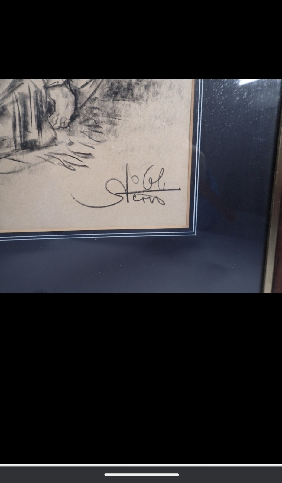 Signed JOSSI STERN Pastel Of King David Playing The Harp 46cm x 36cm ...