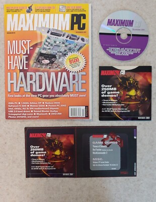 Maximum PC November 2001 w/ CD-ROM Maximum CD Vol 6 No 11 Minimum BS ...