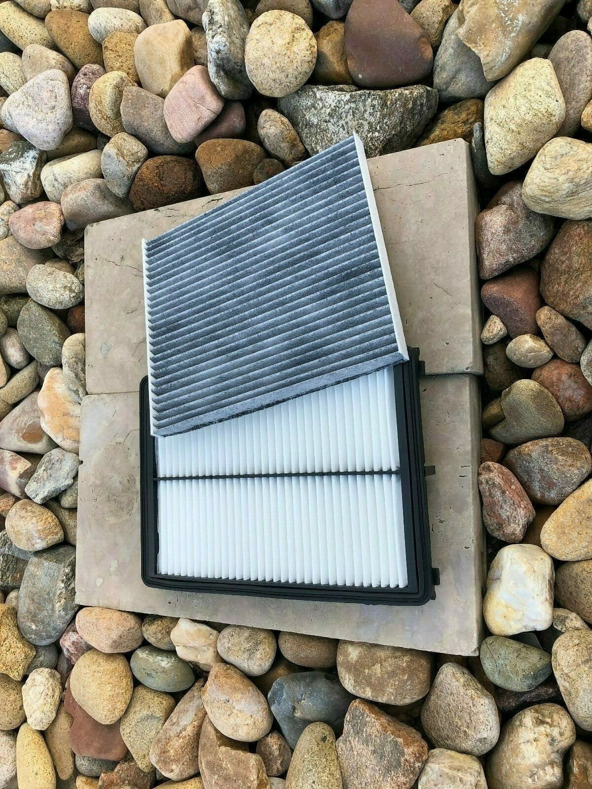 COMBO Carbonized Cabin/Engine Air Filter Set For HYUNDAI Santa Fe Sport ...