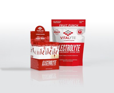Vitalyte Electrolyte Powder Drink Mix Bundle, Pouch + Packets, Fruit ...