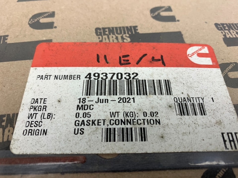 Genuine Cummins 4937032 Intake Gasket | eBay