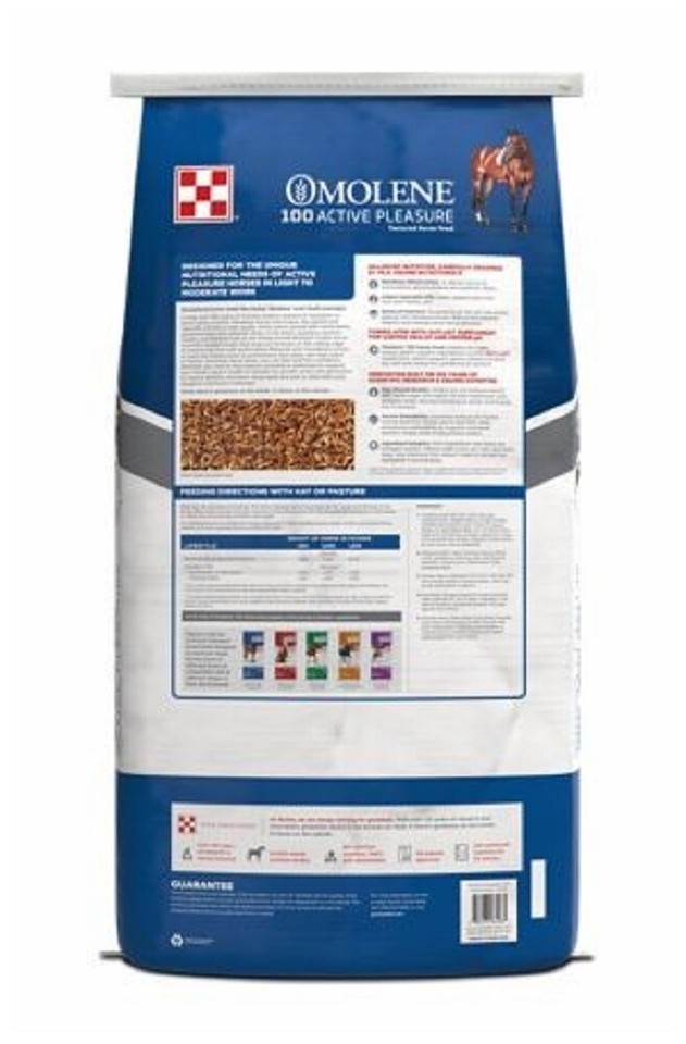 Purina 3006180-506 Omolene #100 Active Pleasure Work Horse Feed in 50 ...