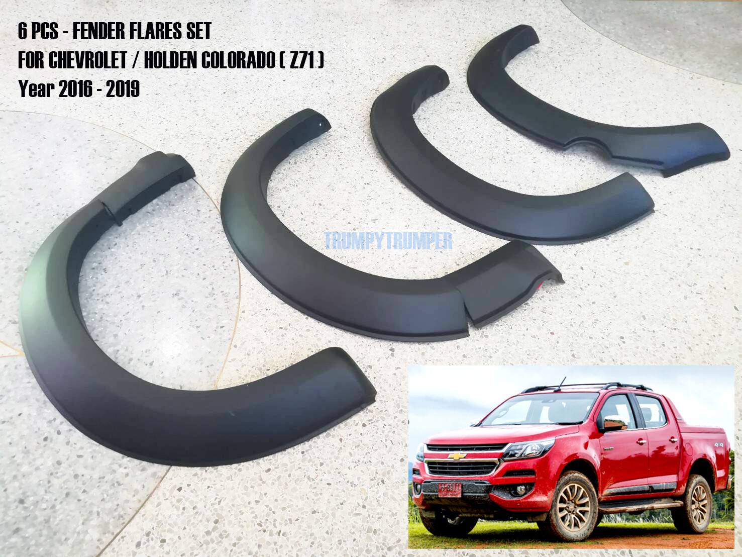 K MATTEBLACK CHEVROLET COLORADO Z71 HOLDEN FENDER FLARES WHEEL ARCH ...